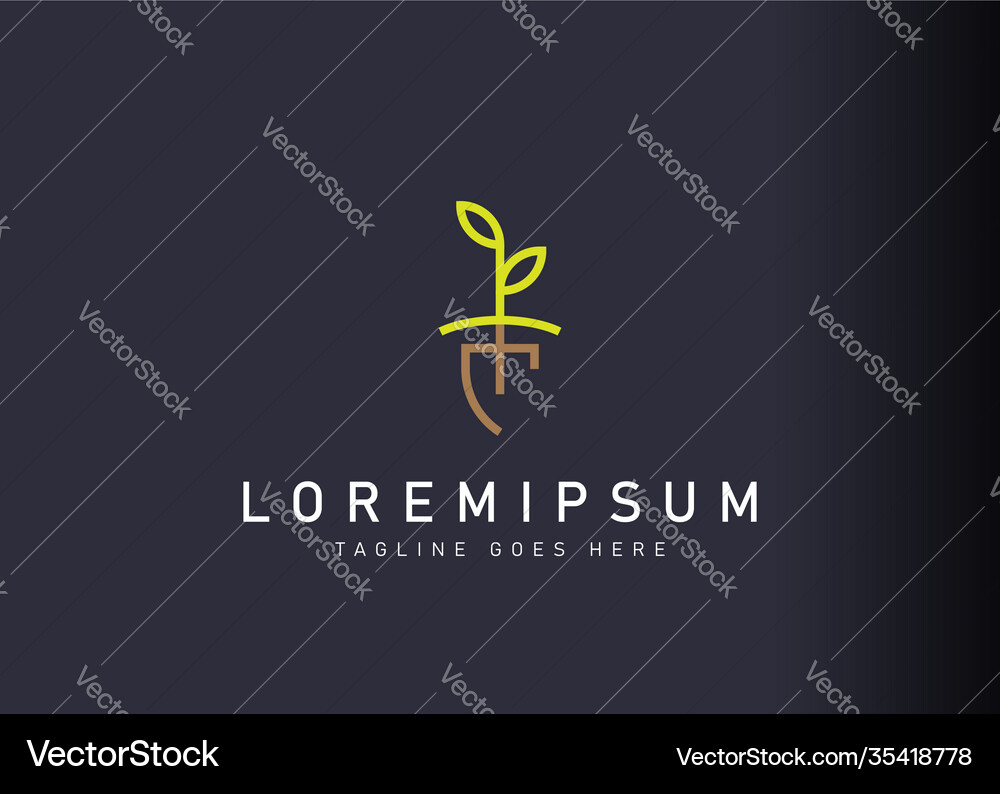 Reforestation logo design icon shovels Royalty Free Vector