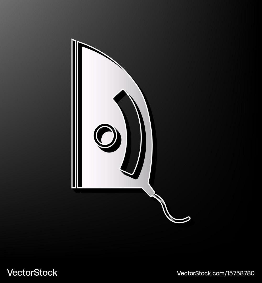 Iron sign gray 3d printed icon on black Royalty Free Vector