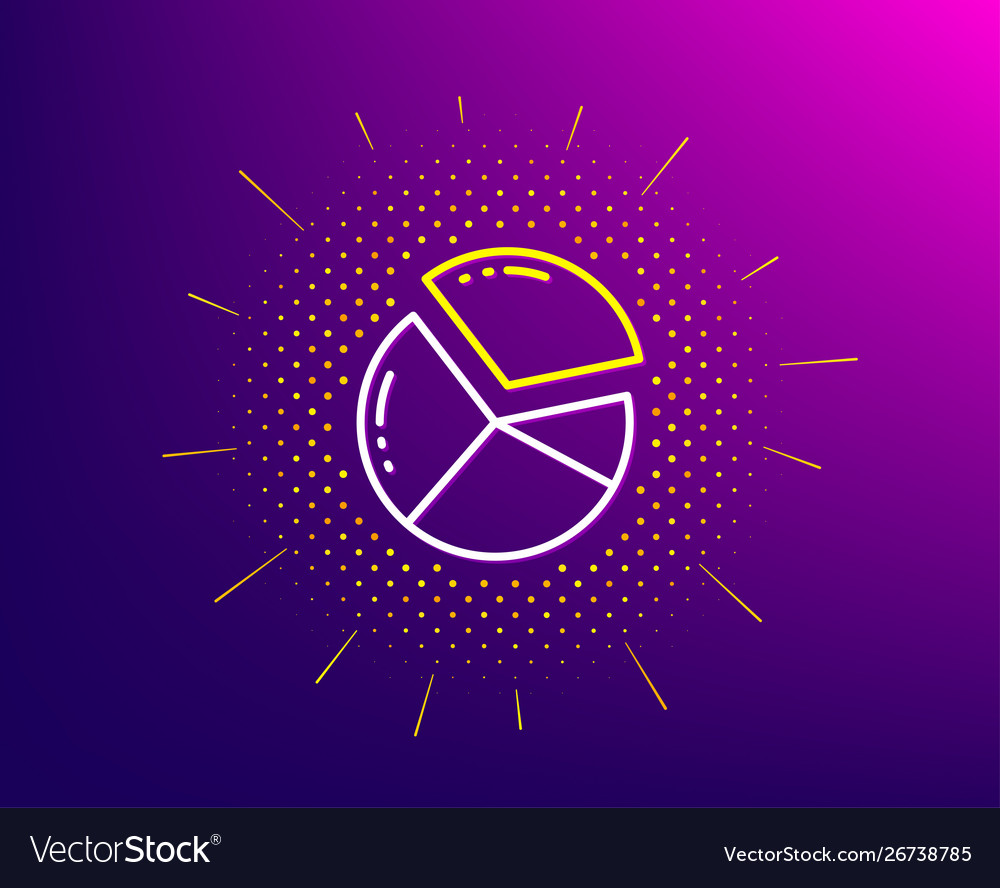 Pie chart line icon presentation graph sign Vector Image