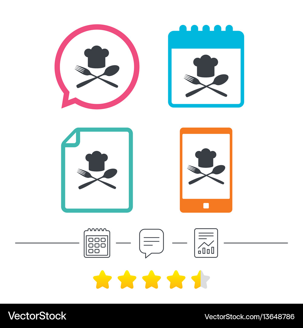 Chef hat sign icon cooking symbol Royalty Free Vector Image