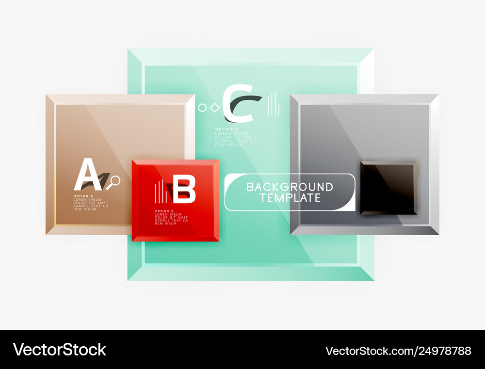 Geometrical design squares abstract banner glossy Vector Image