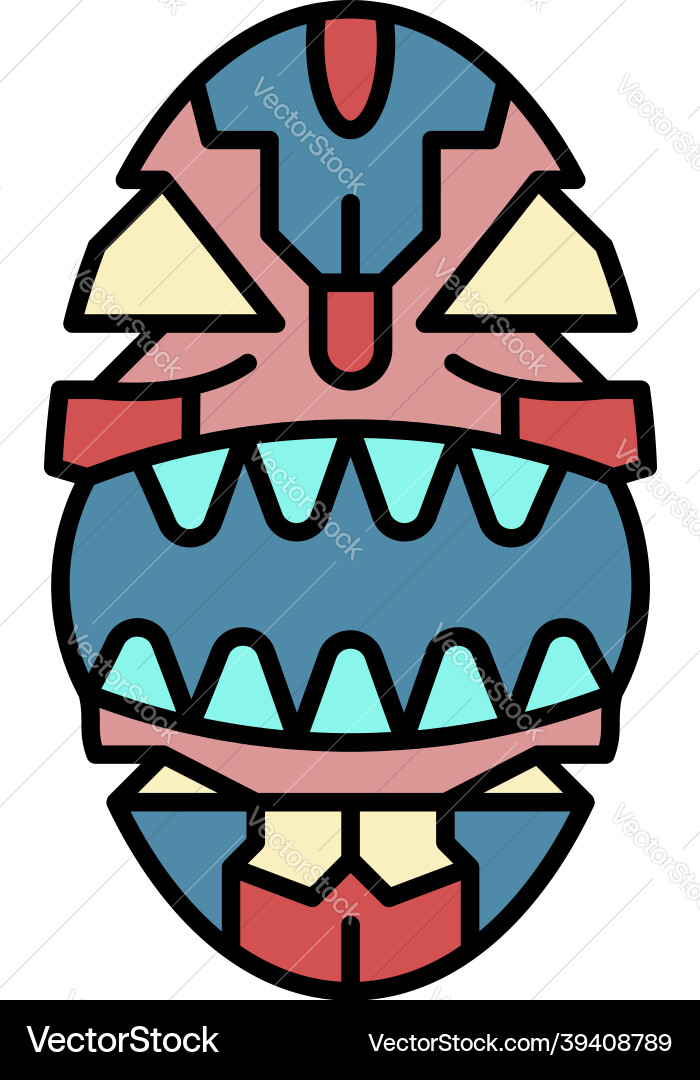 Ancient idol icon color outline Royalty Free Vector Image