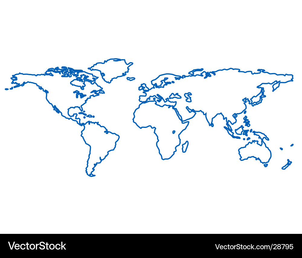 World outline Royalty Free Vector Image - VectorStock