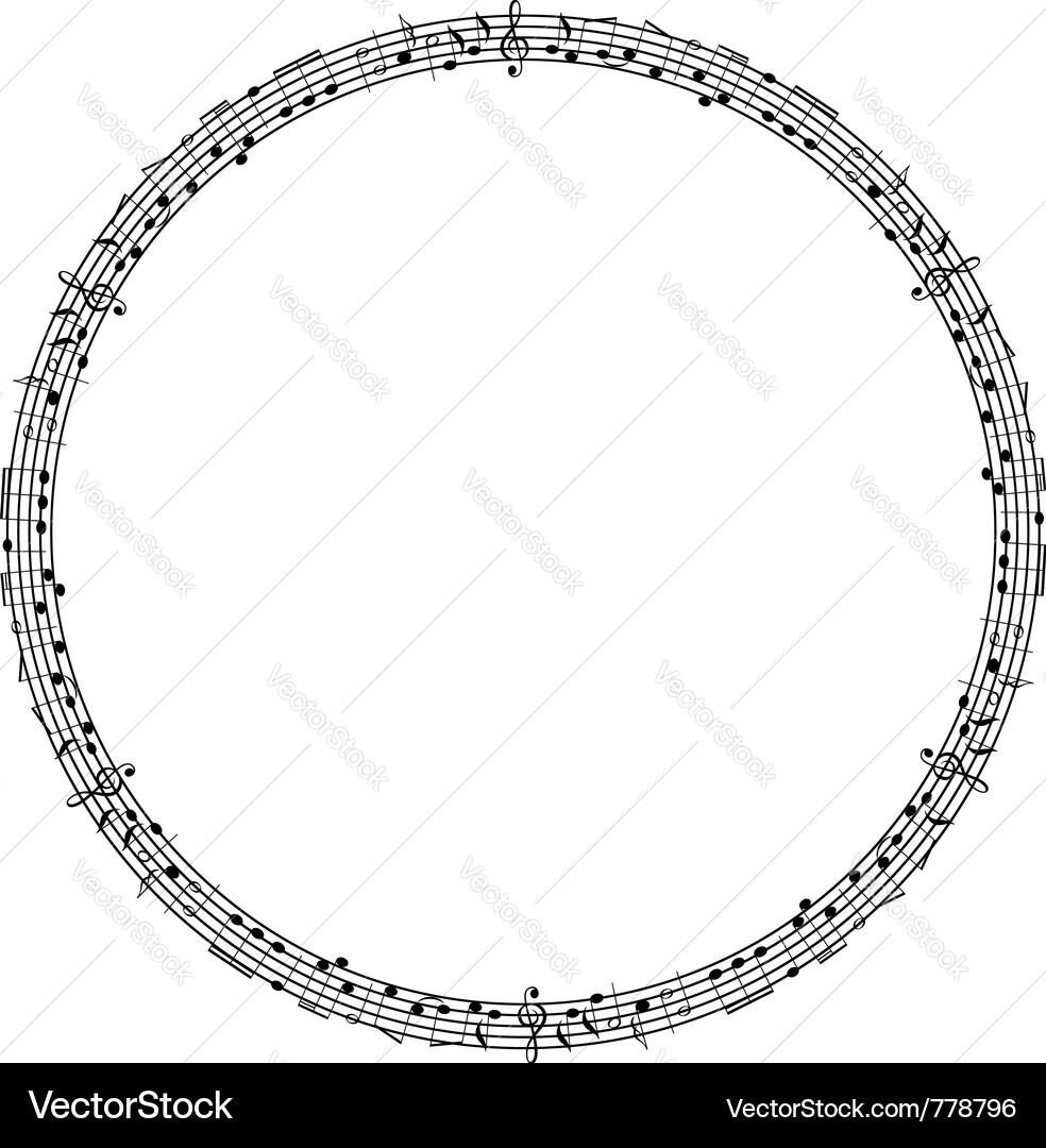 Round musical notes frame Royalty Free Vector Image