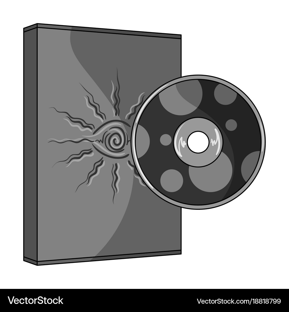 Game disc single icon in monochrome style Vector Image