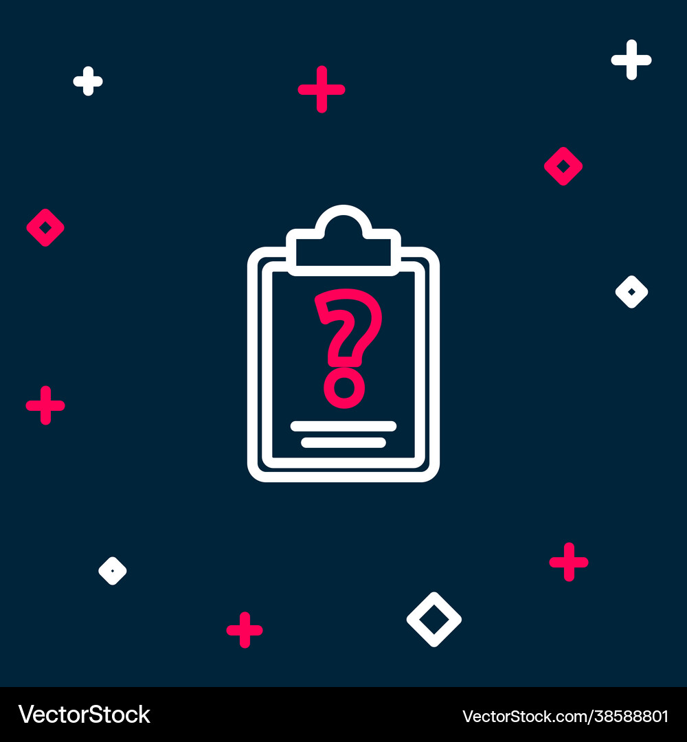 Line clipboard with question marks icon isolated Vector Image