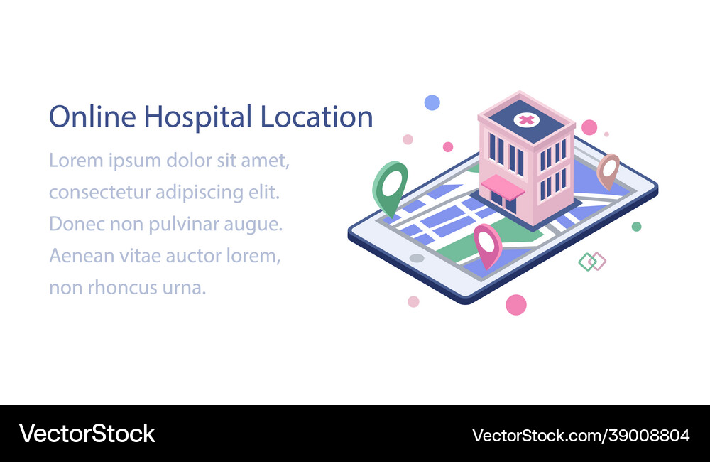 Online hospital location Royalty Free Vector Image