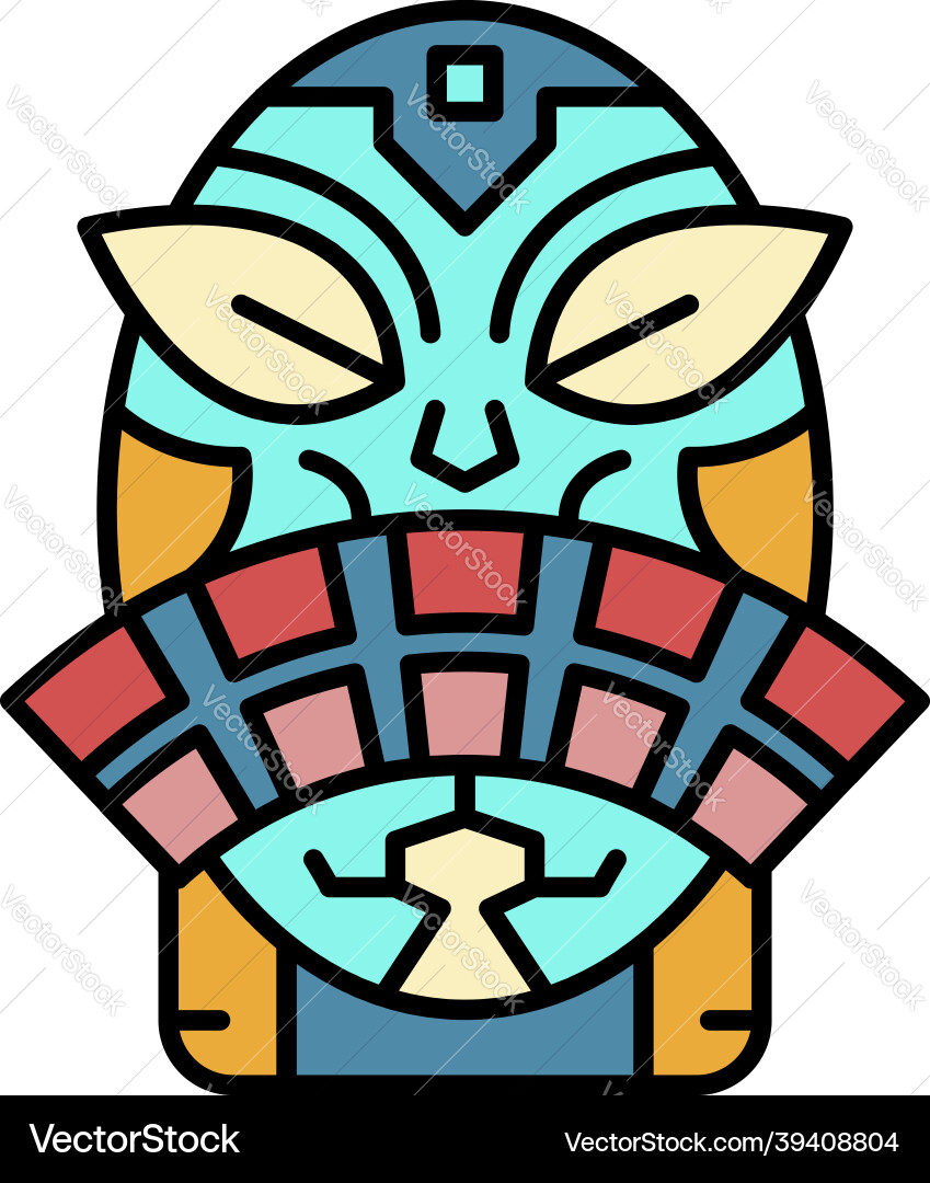 Tropical idol icon color outline Royalty Free Vector Image