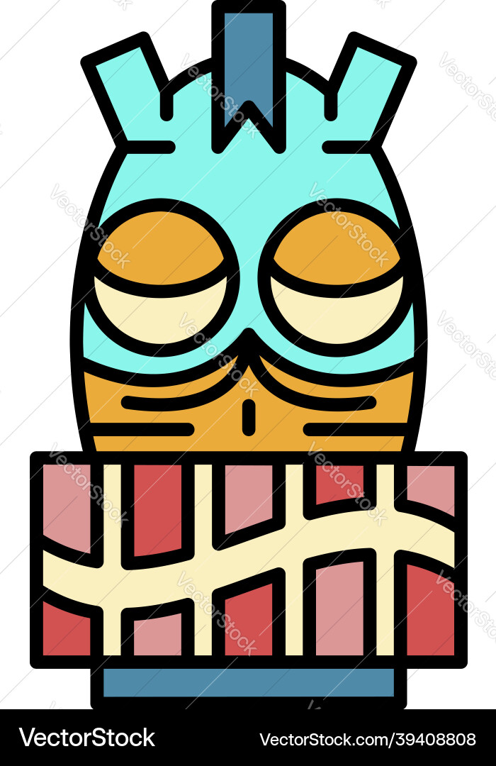 Antique idol icon color outline Royalty Free Vector Image