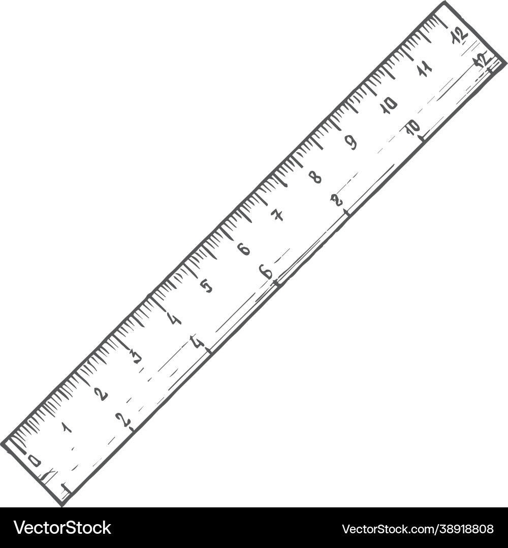 Ruler hand drawn doodle Royalty Free Vector Image