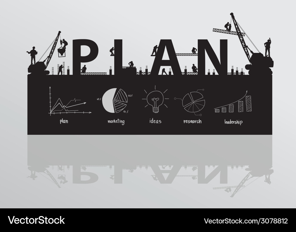 Construction site crane building plan text Vector Image
