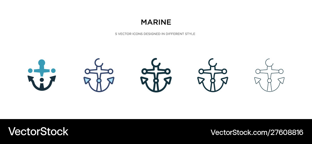 Marine icon in different style two colored Vector Image