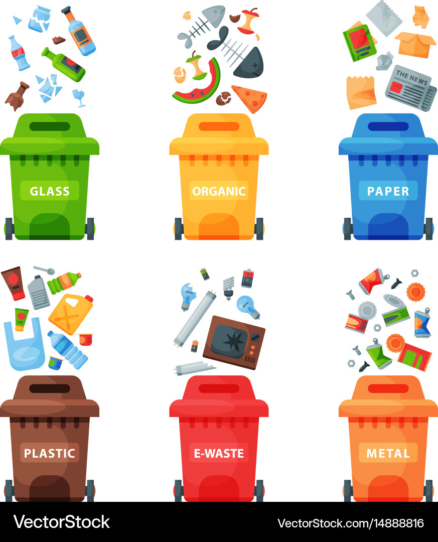 Waste management concept segregation separation Vector Image