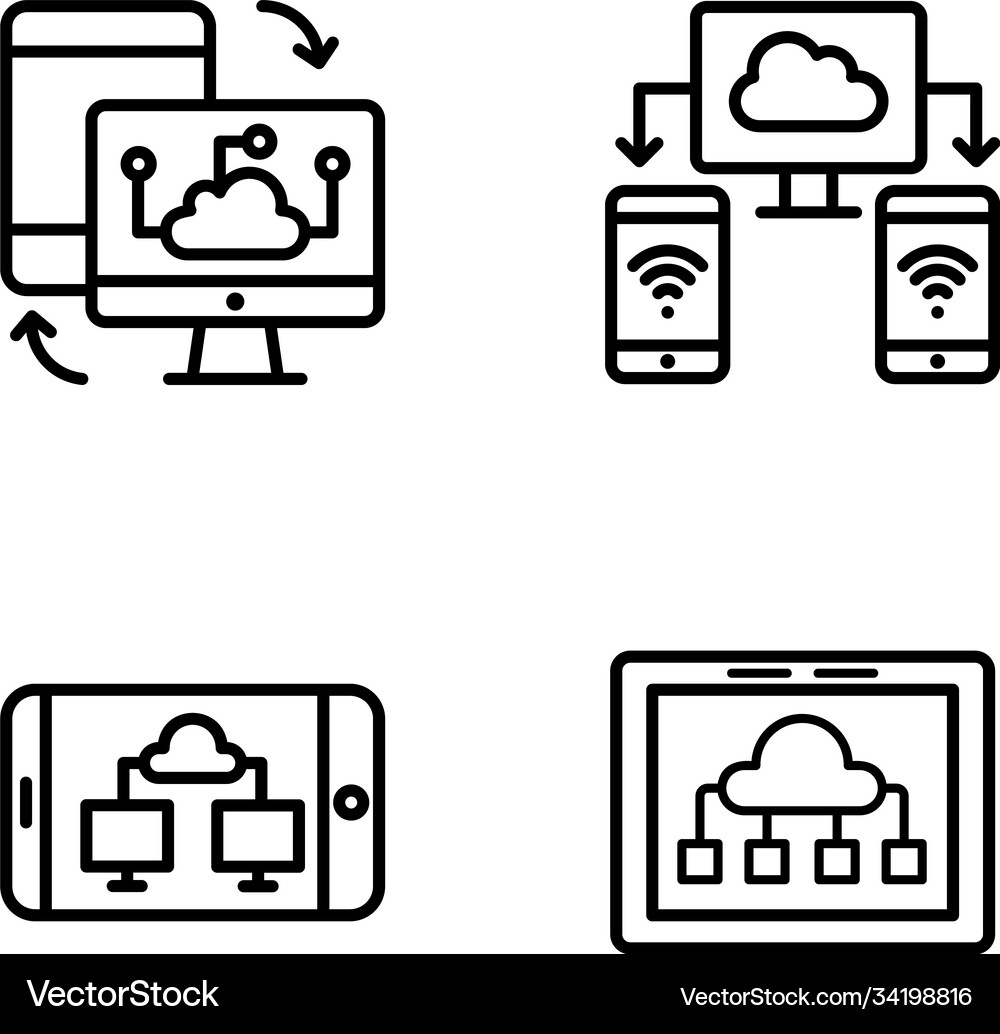Wireless internet icons pack Royalty Free Vector Image
