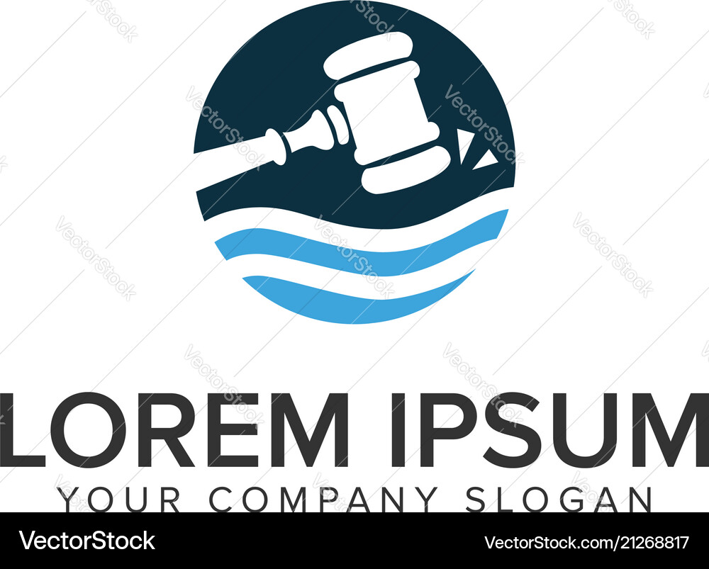 Hammer law logo design concept template Royalty Free Vector
