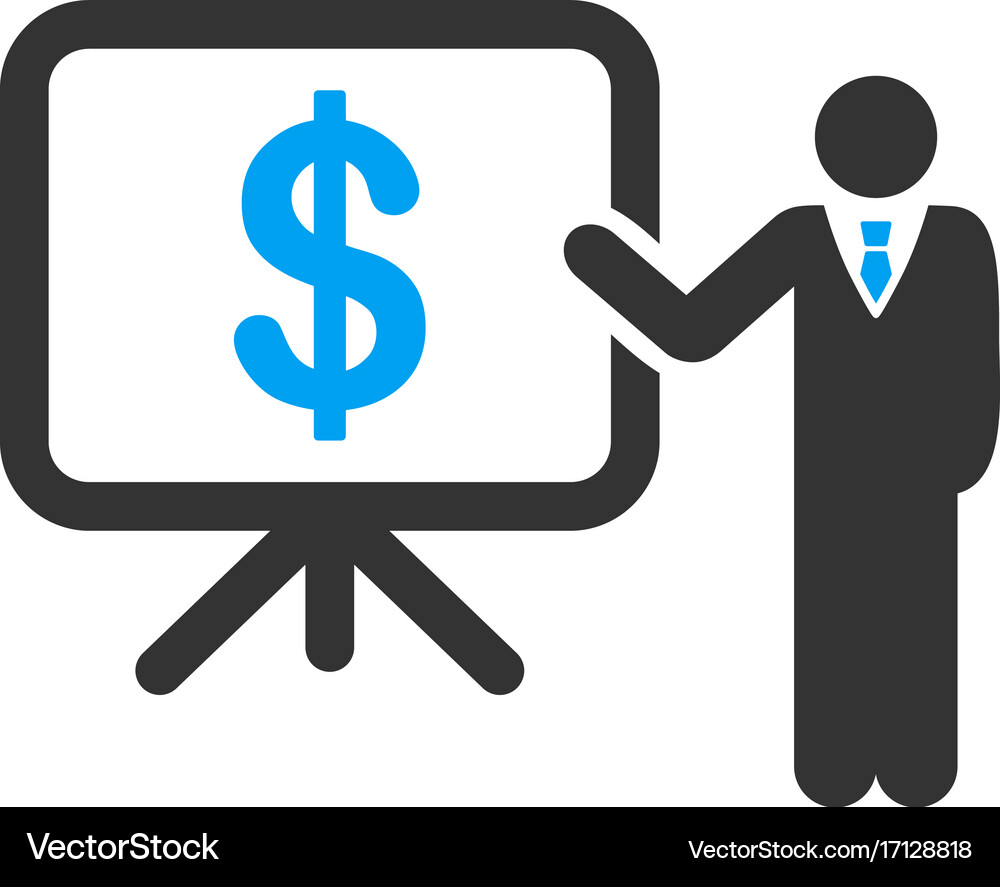 Business plan presentation flat icon Royalty Free Vector