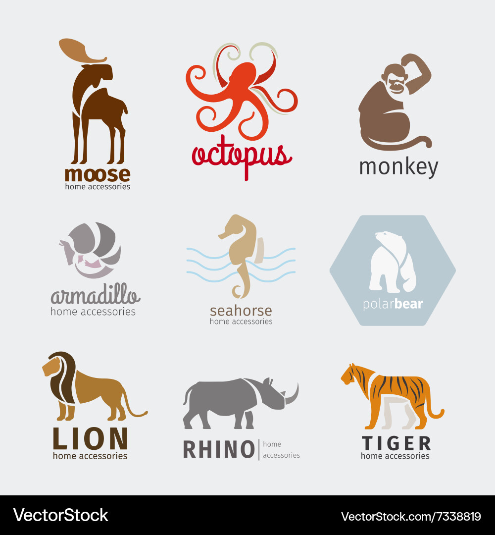 Animals logos Royalty Free Vector Image - VectorStock