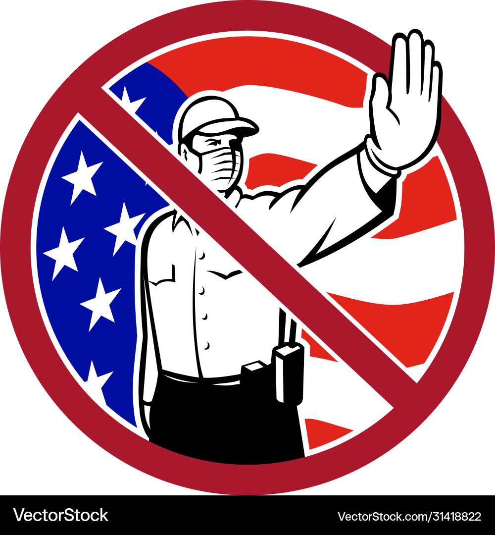 American border security no entry sign Royalty Free Vector