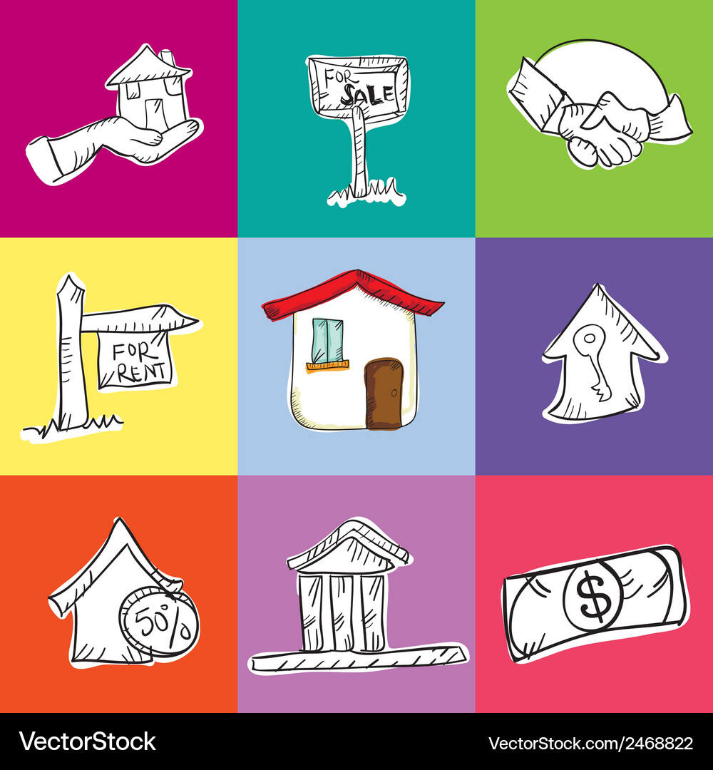 Rent icons Royalty Free Vector Image - VectorStock