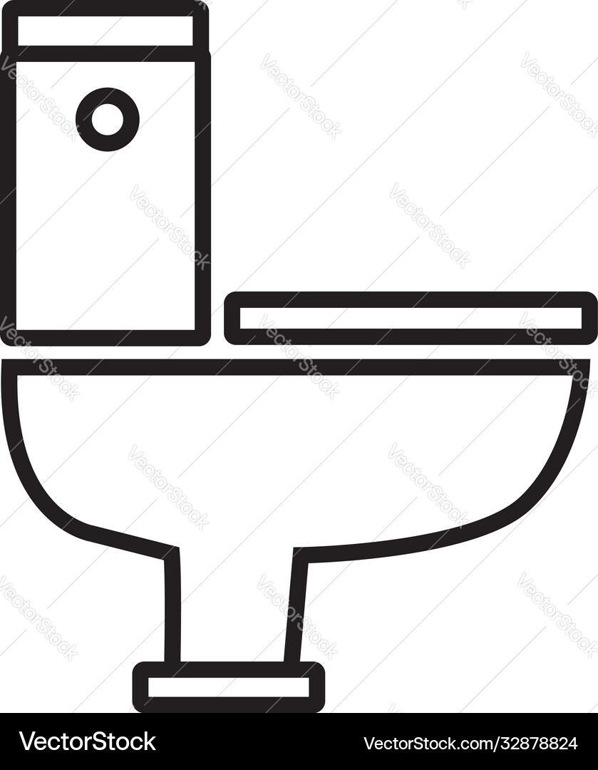 Toilet line icon isolated Royalty Free Vector Image