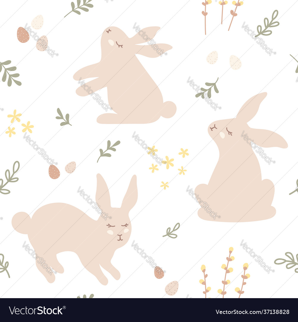 Repeating hand-drawn print easter pattern Vector Image