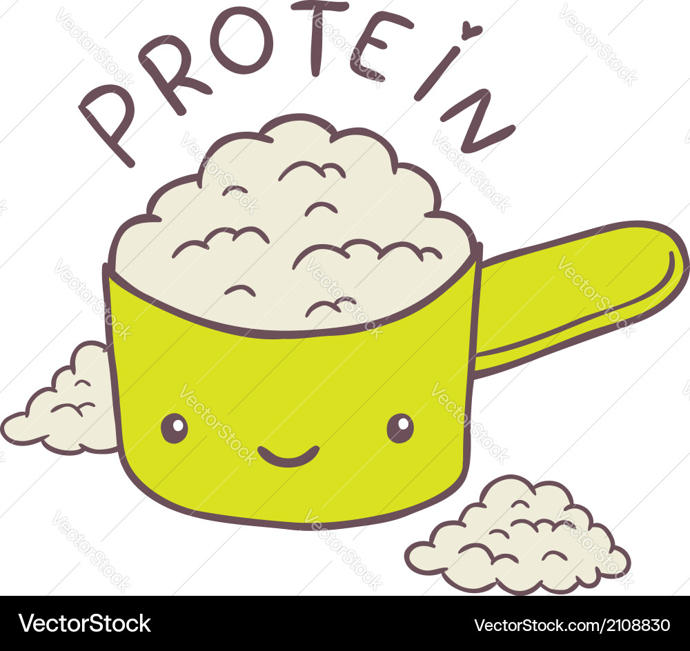 Cute cartoon protein spoon Royalty Free Vector Image