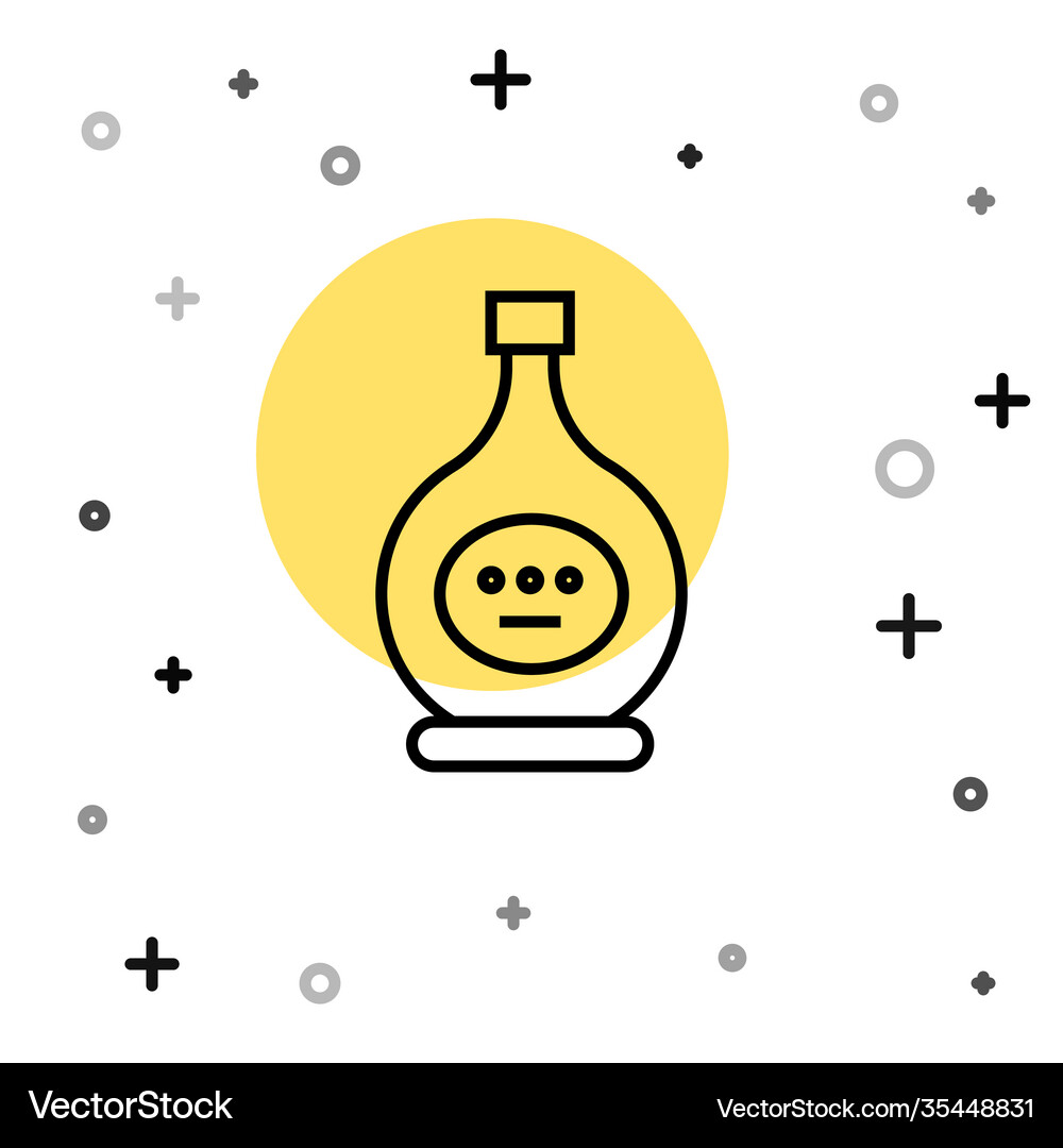 Black line bottle cognac or brandy icon Royalty Free Vector
