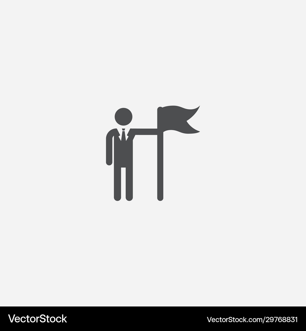 Man holding flag icon Royalty Free Vector Image