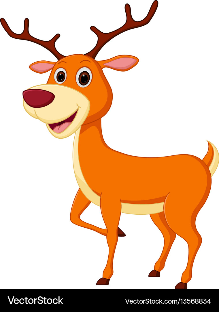 Cute deer cartoon Royalty Free Vector Image - VectorStock