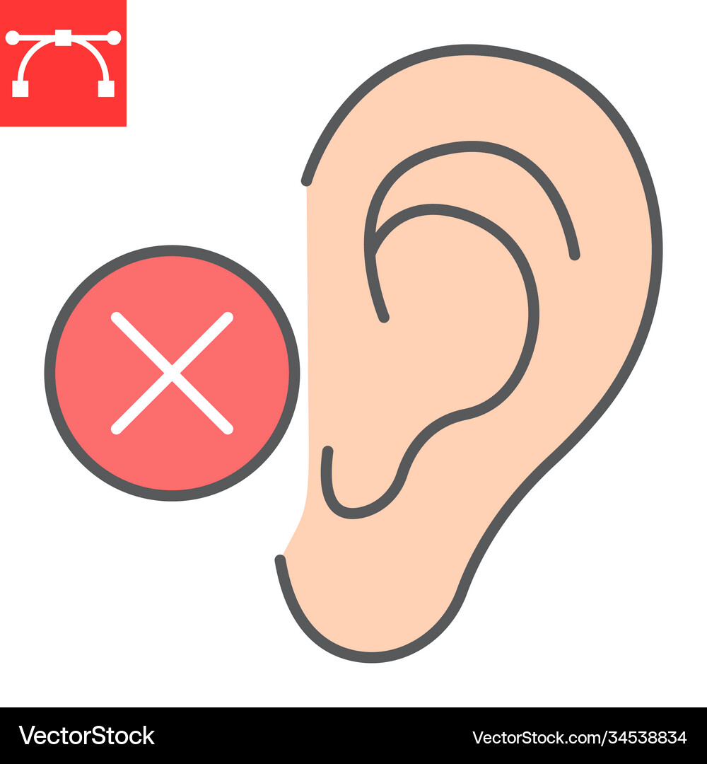 Deaf color line icon disability and deafness Vector Image