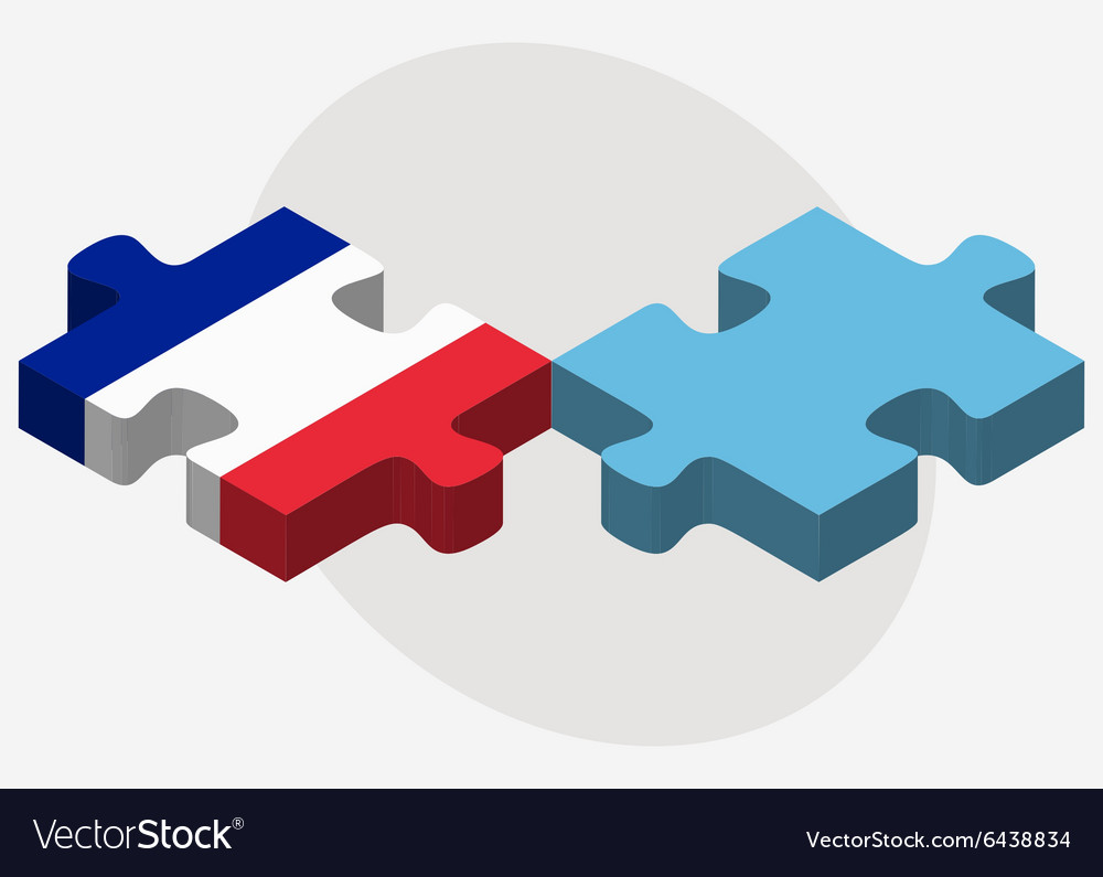 France and fiji flags in puzzle Royalty Free Vector Image