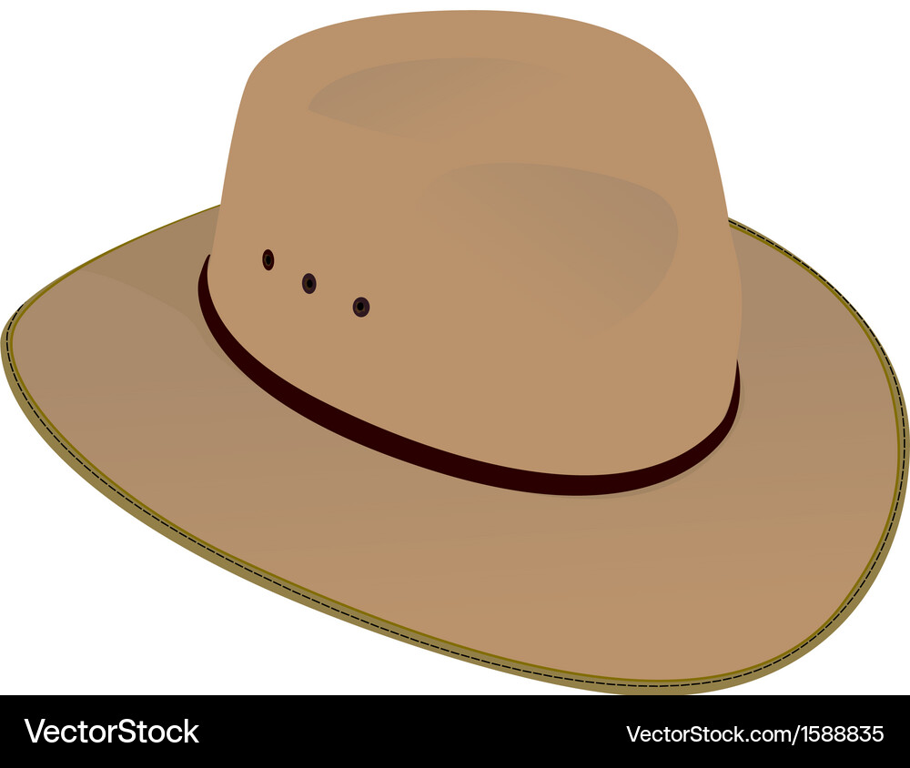 Australian Wide Brim Hat Vector Image by Schtevie - Image #1588835 ...