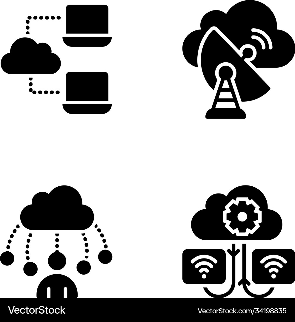 Wireless internet icons pack Royalty Free Vector Image