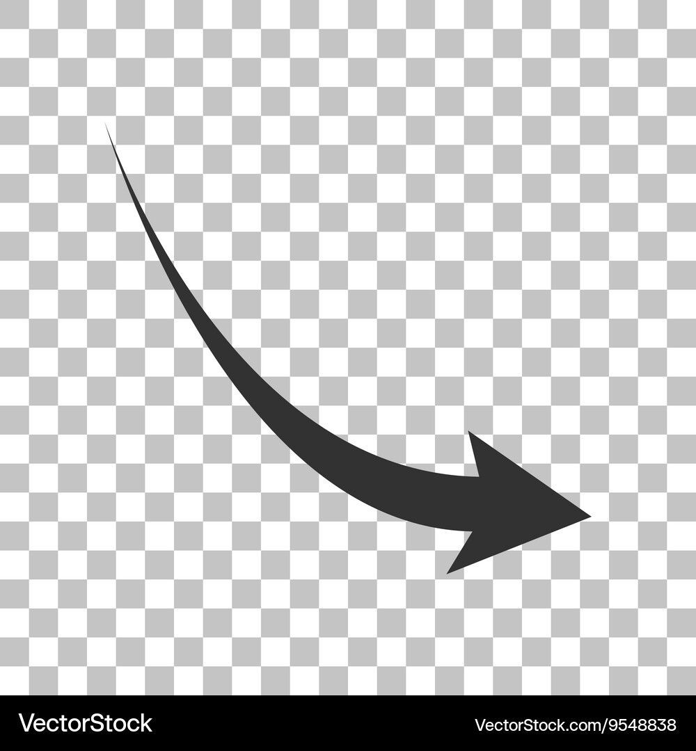 Declining arrow sign dark gray icon Royalty Free Vector