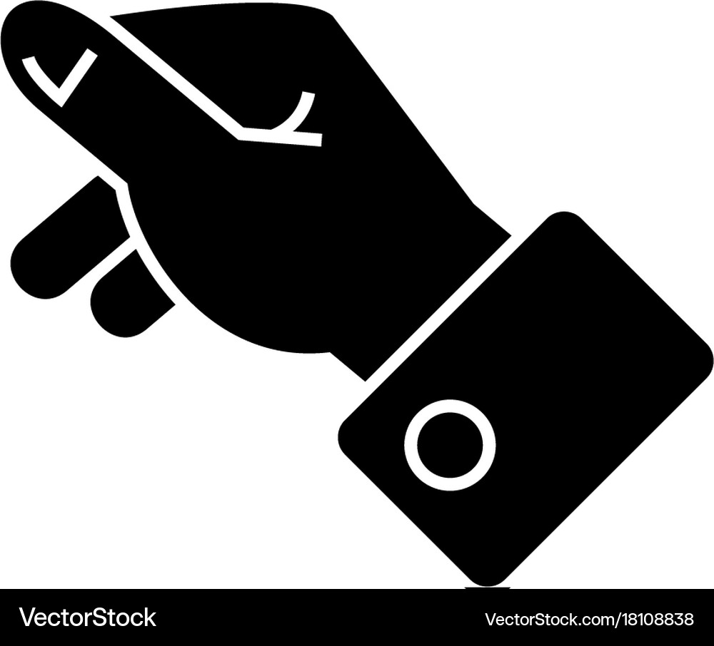 Holding hand icon black sign Royalty Free Vector Image