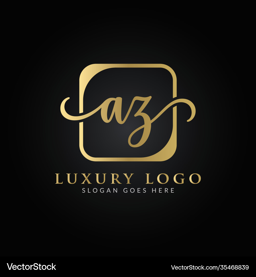 Initial az letter logo design template creative Vector Image