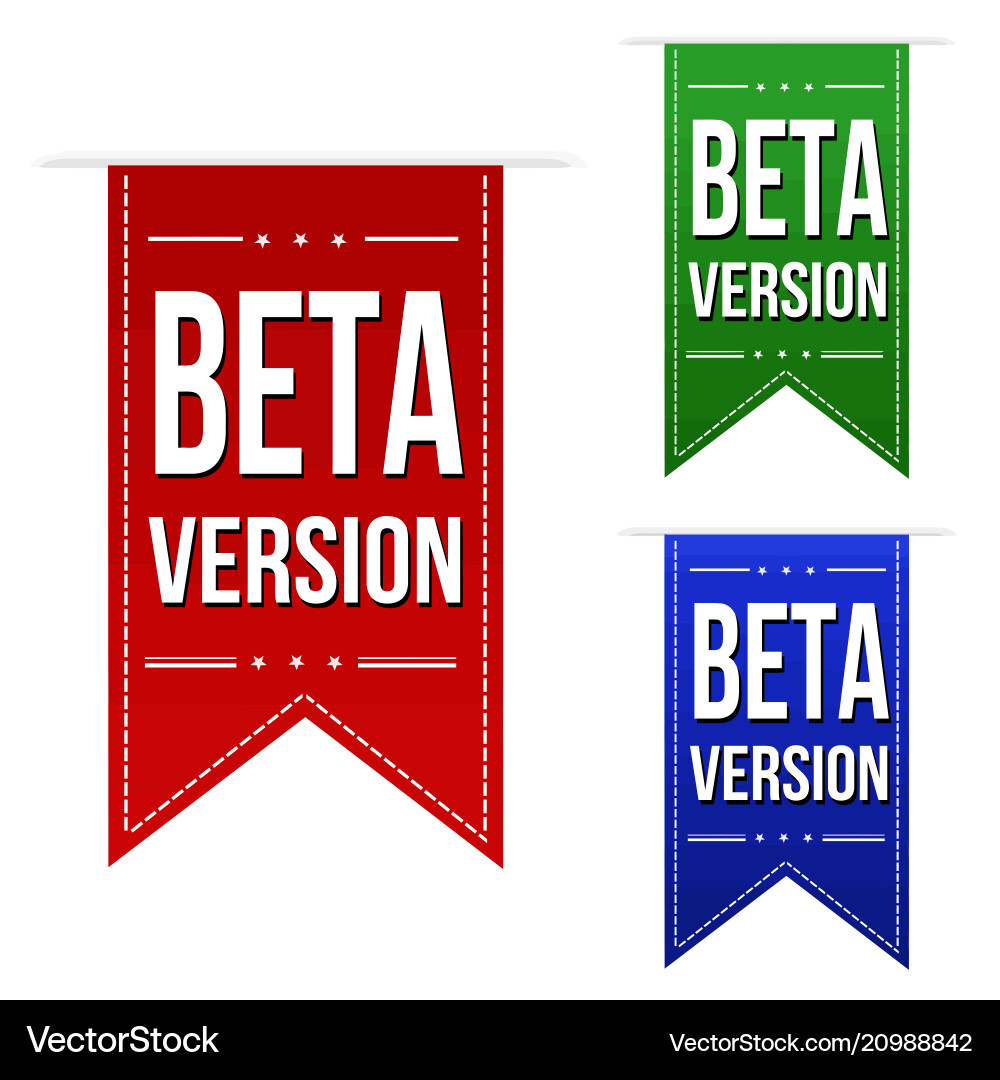 Beta version banner design set Royalty Free Vector Image