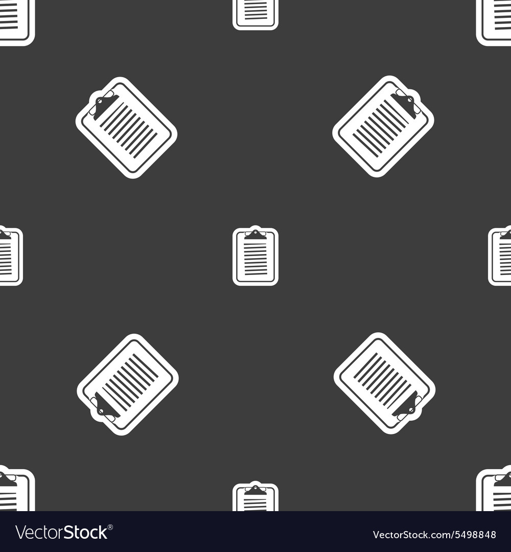 Text file icon sign seamless pattern on a gray Vector Image