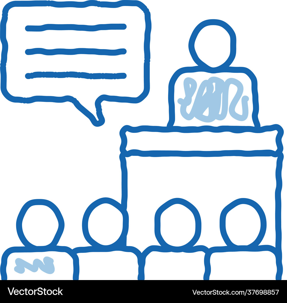 Candidate speech doodle icon hand drawn Royalty Free Vector