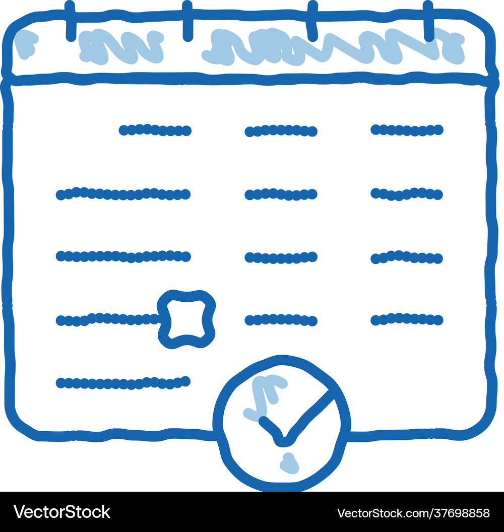 Calendar doodle icon hand drawn Royalty Free Vector Image