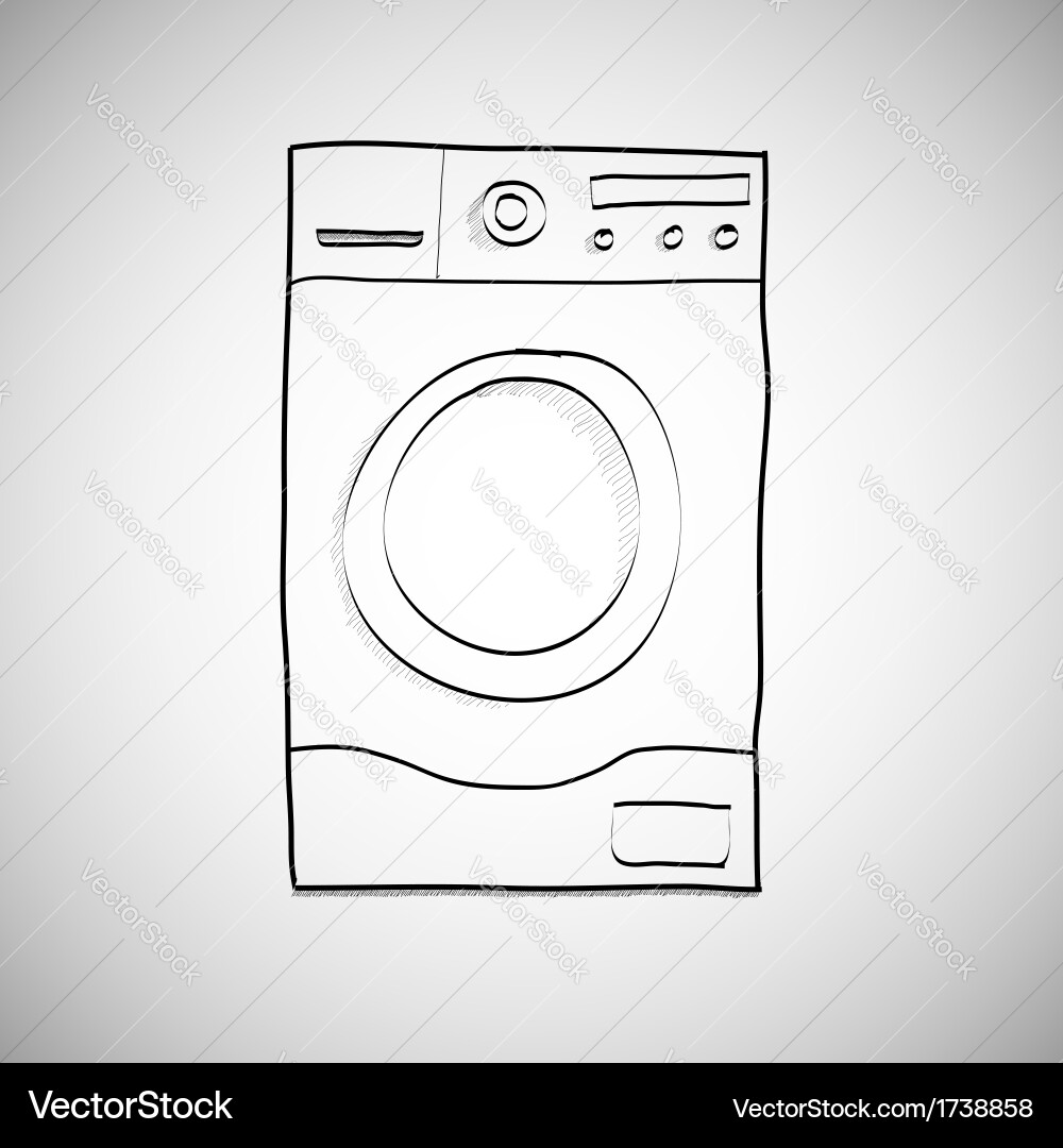 Washing machine Hand drawn sketch Royalty Free Vector Image