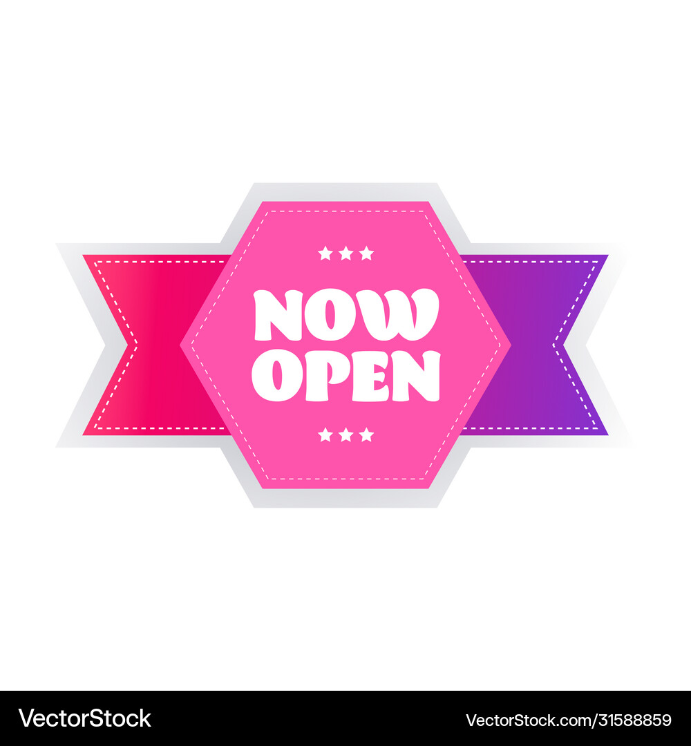 Now open sticker coronavirus quarantine is over Vector Image