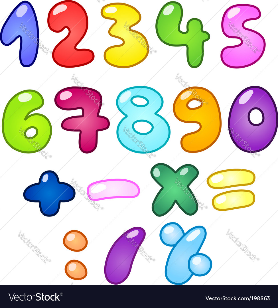 Bubble numbers Royalty Free Vector Image - VectorStock