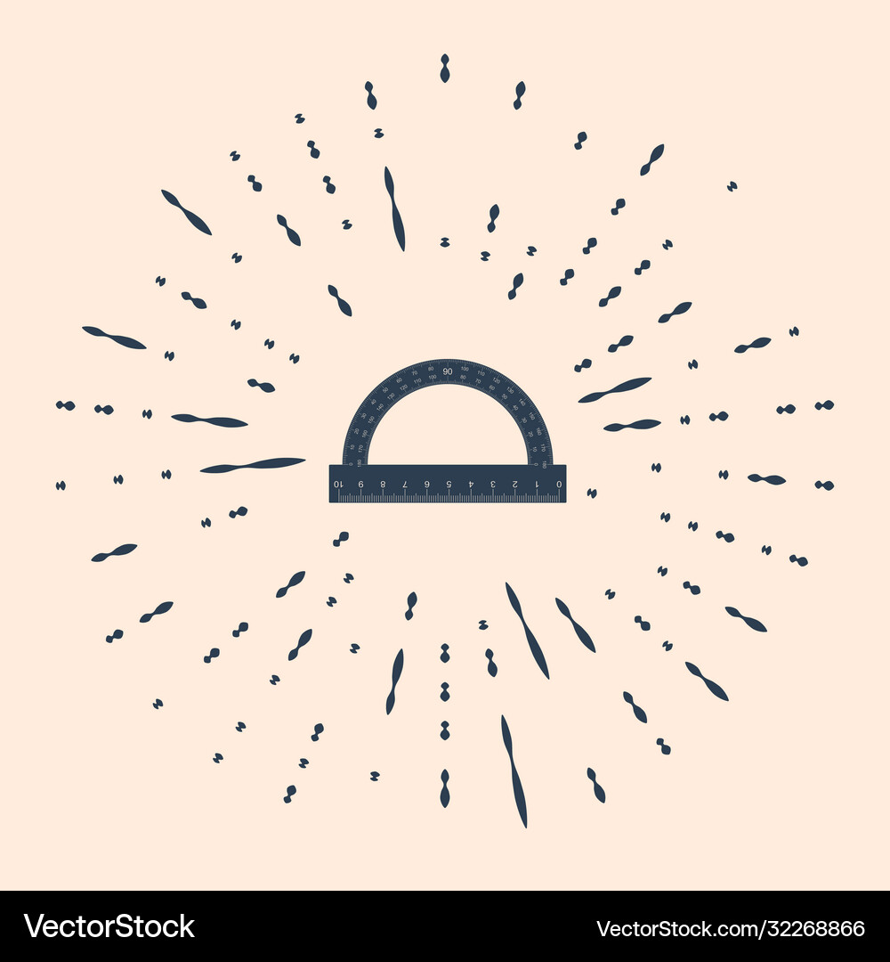 Black protractor grid for measuring degrees icon Vector Image