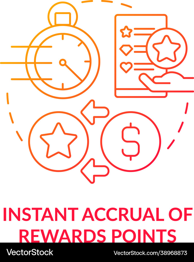 Instant accrual rewards points red gradient Vector Image