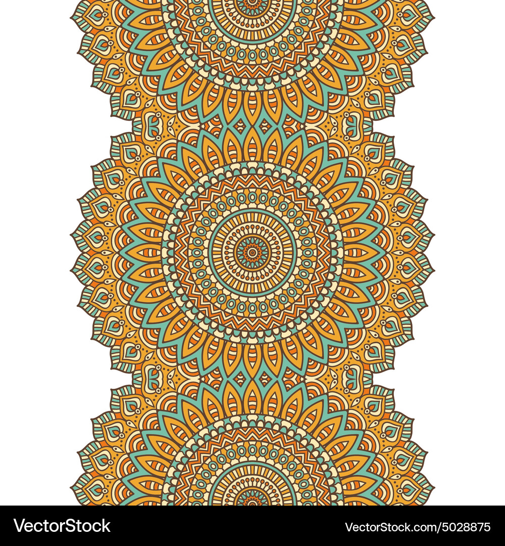 Ethnic floral seamless pattern Royalty Free Vector Image