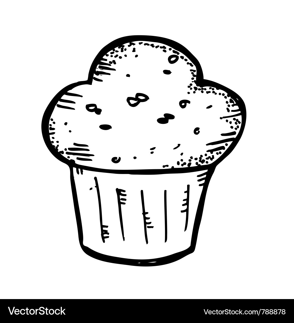 Muffin doodle Royalty Free Vector Image - VectorStock