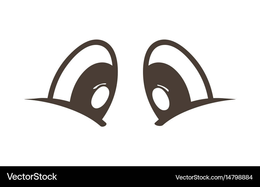 Confused comic eyes expression Royalty Free Vector Image