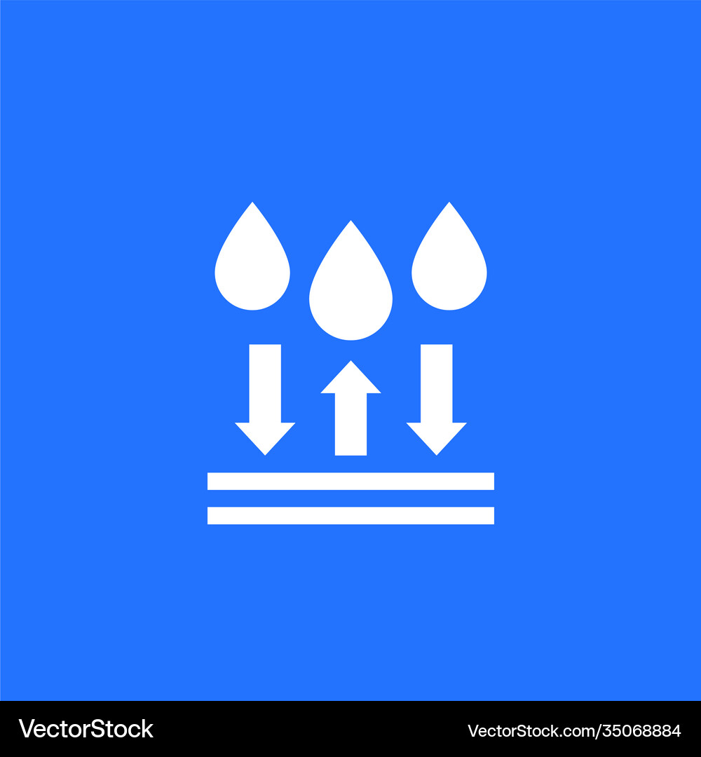 Waterproof or water resistant icon Royalty Free Vector Image