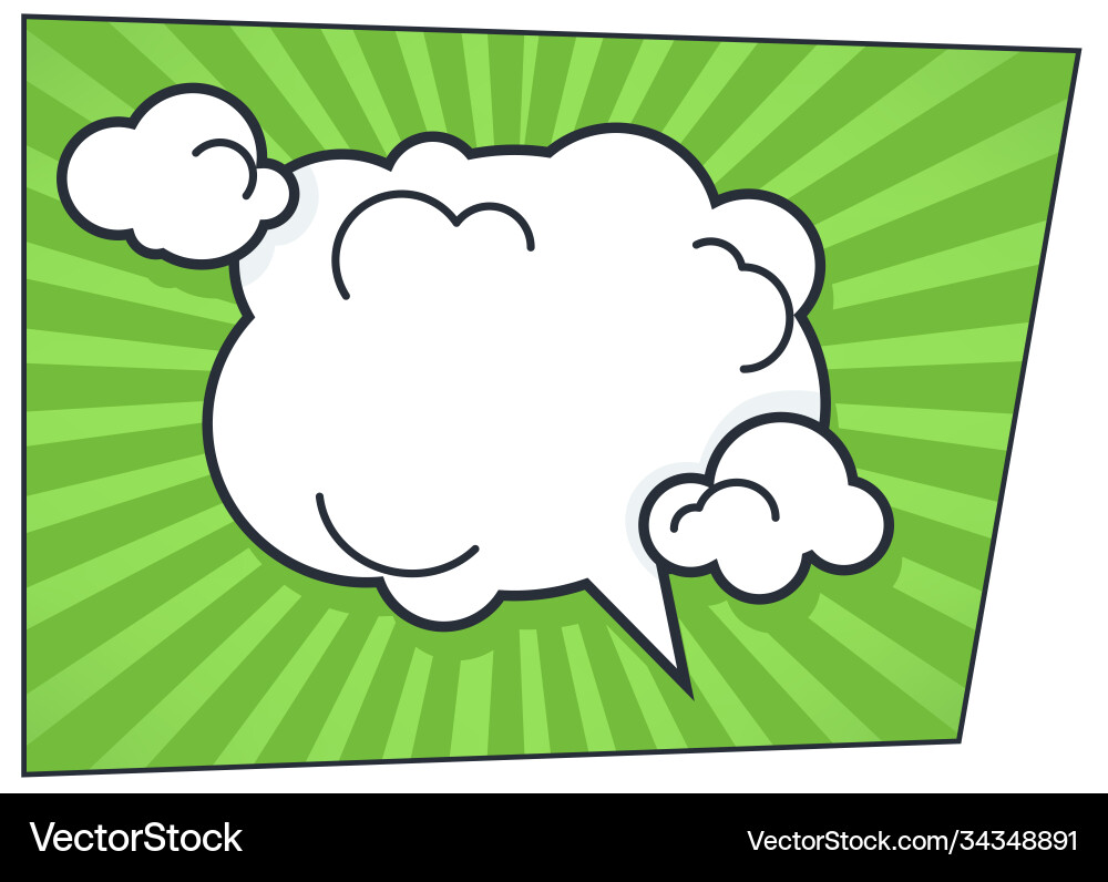 Thought bubble in comic book style dialog box Vector Image